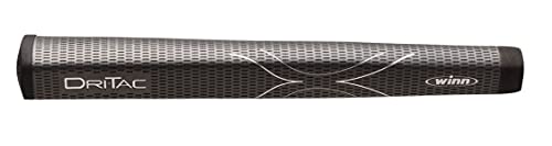 Bell II F-410 Full Offset Oversize Blade Golf Putter + Winn Dri-Tac Dark Gray Jumbo Grip (Right, 39)
