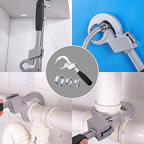 Drkicsy Universal Adjustable Double-ended Wrench, Multipurpose Bathroom Sink Wrench Set, Universal Bathroom Faucet Sink Water Pipe Wrench, Large Opening Adjustable Wrench Special Repair Tool (Boxed)