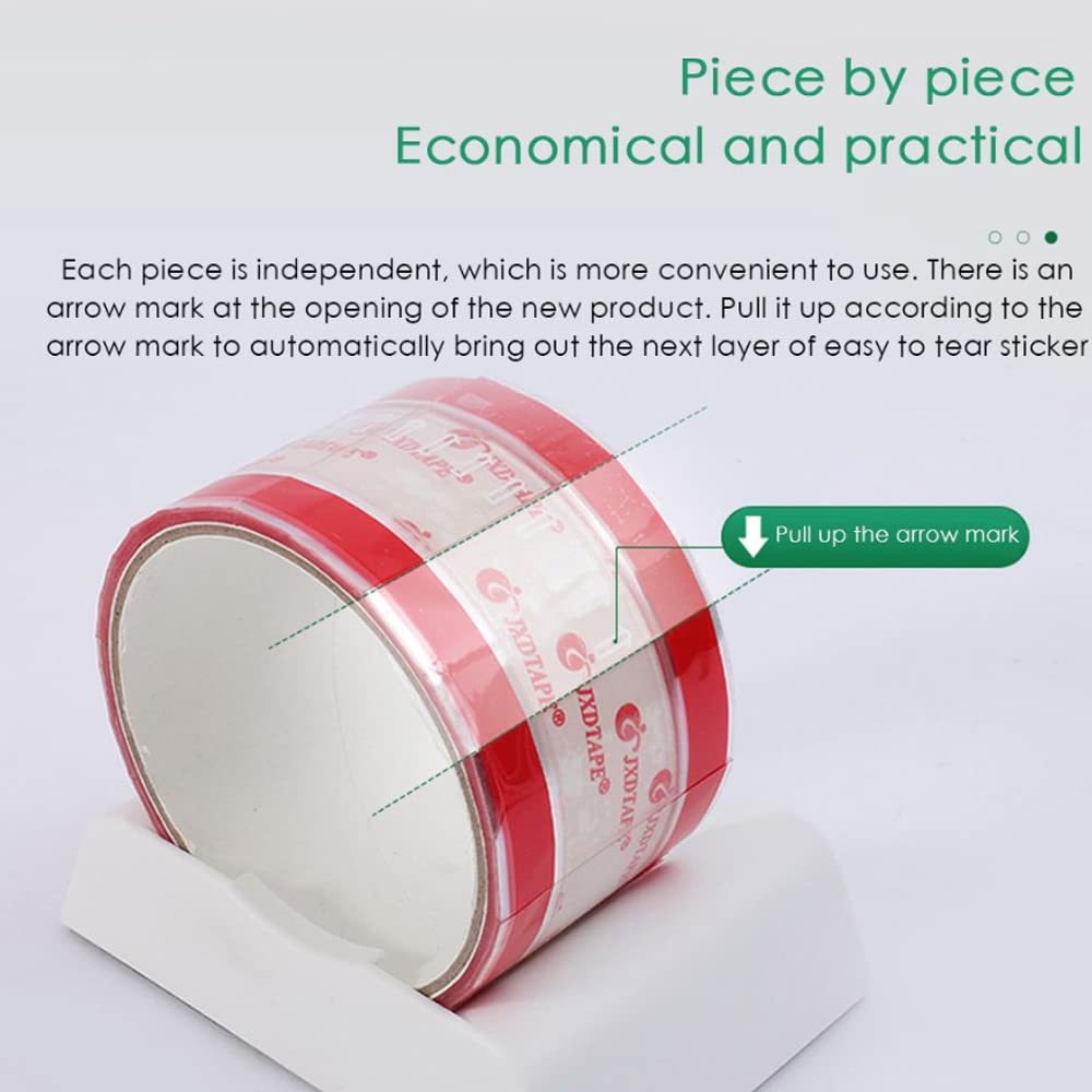 LIWUTE Disposable Sealing Stickers Portable Easy to Tear Paste Sealing Tape Take-Out Drinkware Seals Cake Box Shopping Bag Sealing Tape with The Base (Yellow)