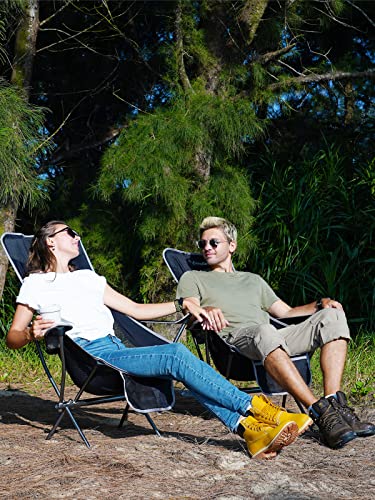 KingCamp Ultralight High Back Folding Camping Chairs Adults with Armrest, Upgrade All-Aluminum Alloy Bracket, Lightweight Camping Chair Camp Compact Portable Outdoors with Carry Bag