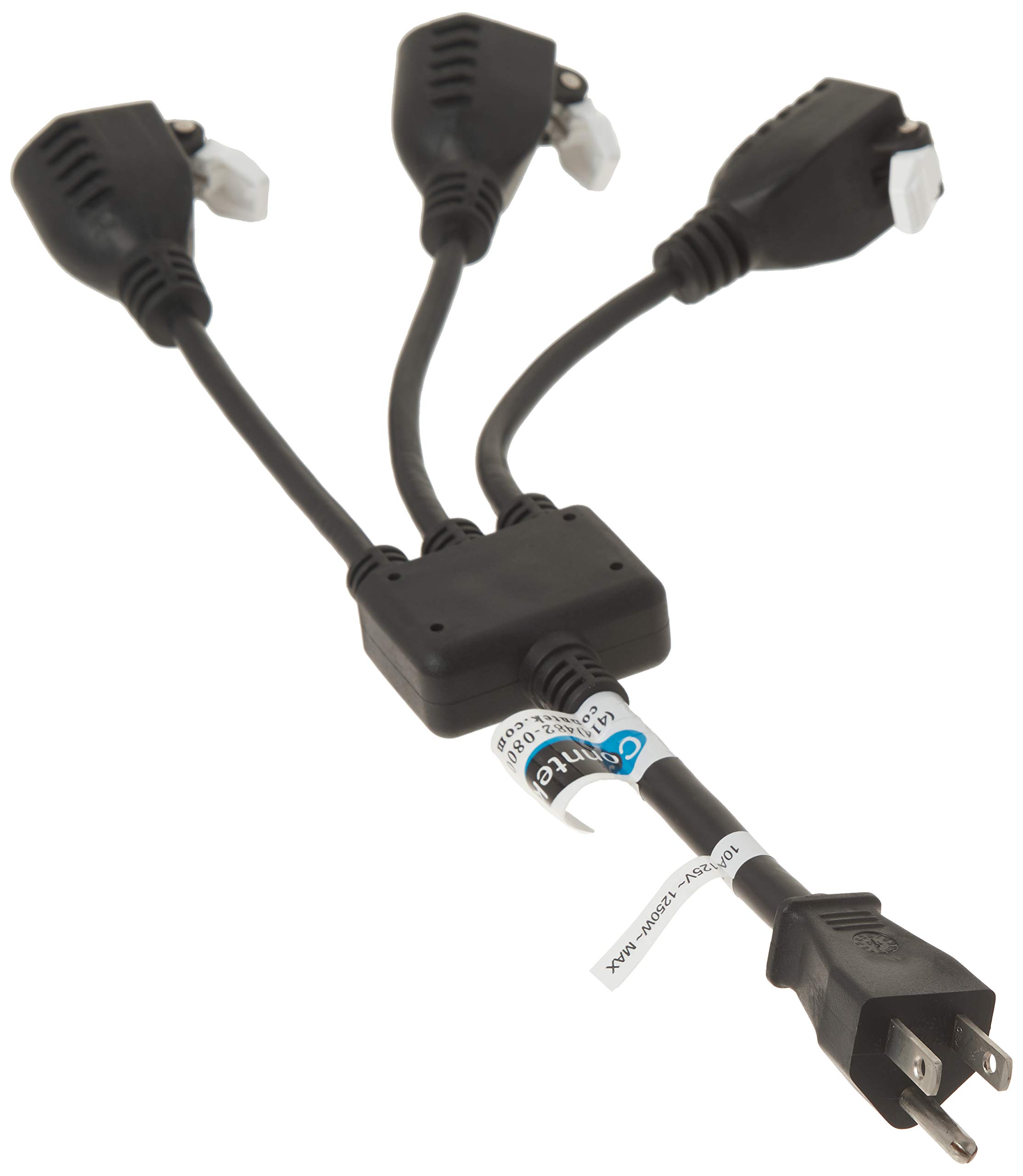 Conntek 05360 1 to 3 Power Splitter with Snap Pop, 14 inches