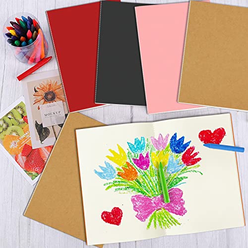 DWIYITTN 24 Pack Blank Journals Bulk, A5 Unlined Notebook with 80 gsm Thick Paper, 8.3x5.5 Inch, 60 Pages Each for Kids, Students, Gifts and Office