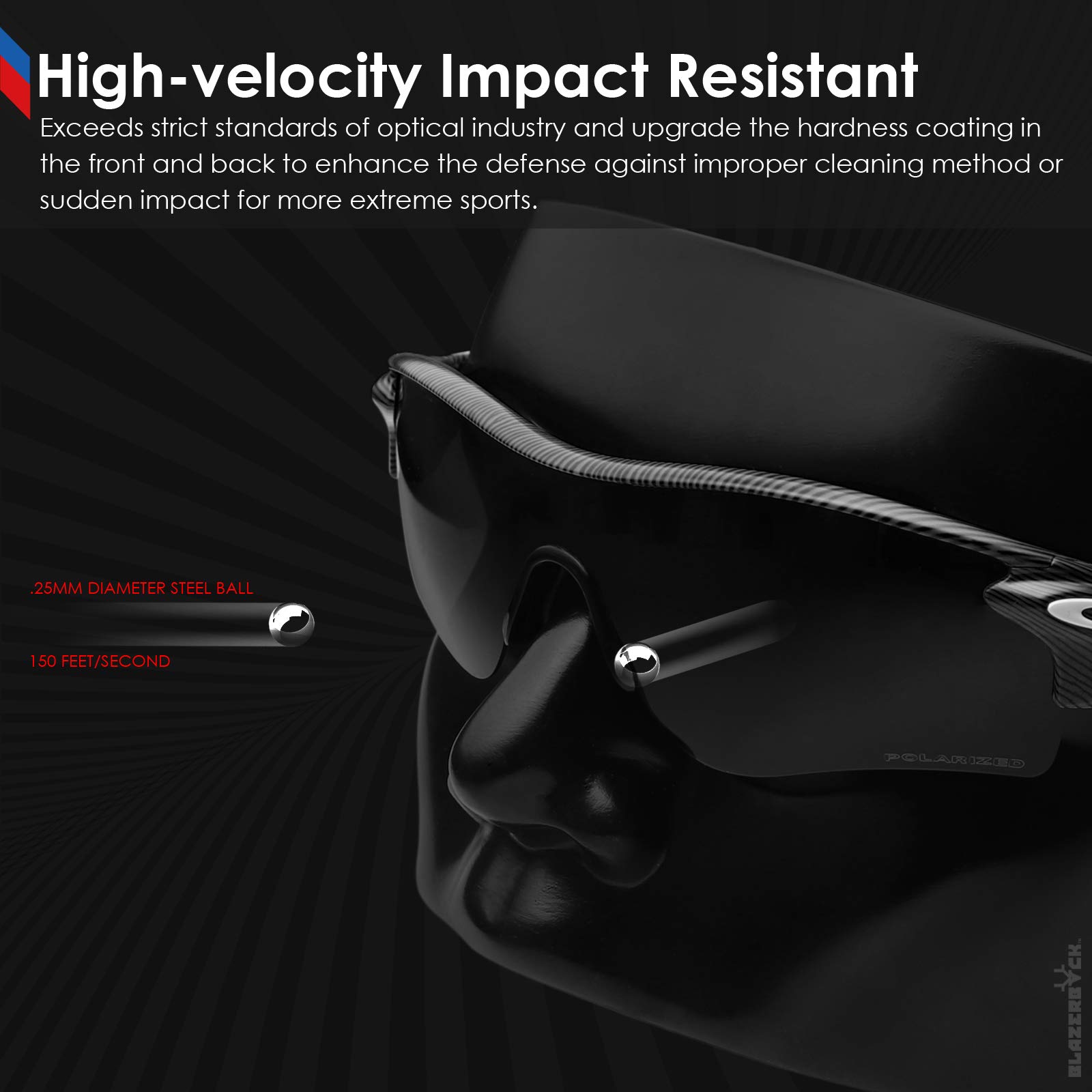 BLAZERBUCK Anti-salt Polarized Replacement Lenses for Oakley TwoFace OO9189 - Black & Silver Chrome