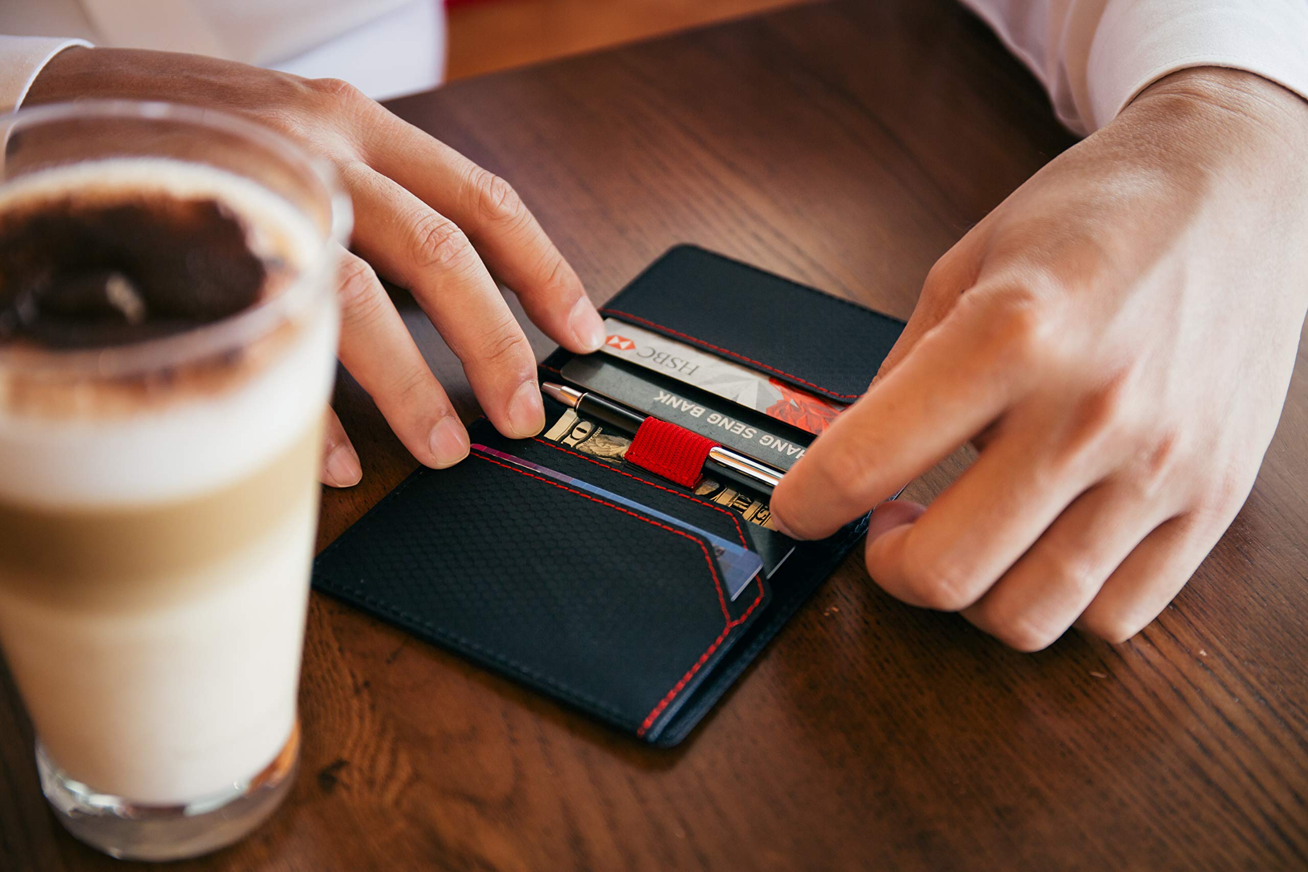 LC Prime Minimal Slim Pen Wallet l A Thinnest PenWallet For Daily Use (Pen is Not Included) (Blue mix Black (Pen is NOT Included))