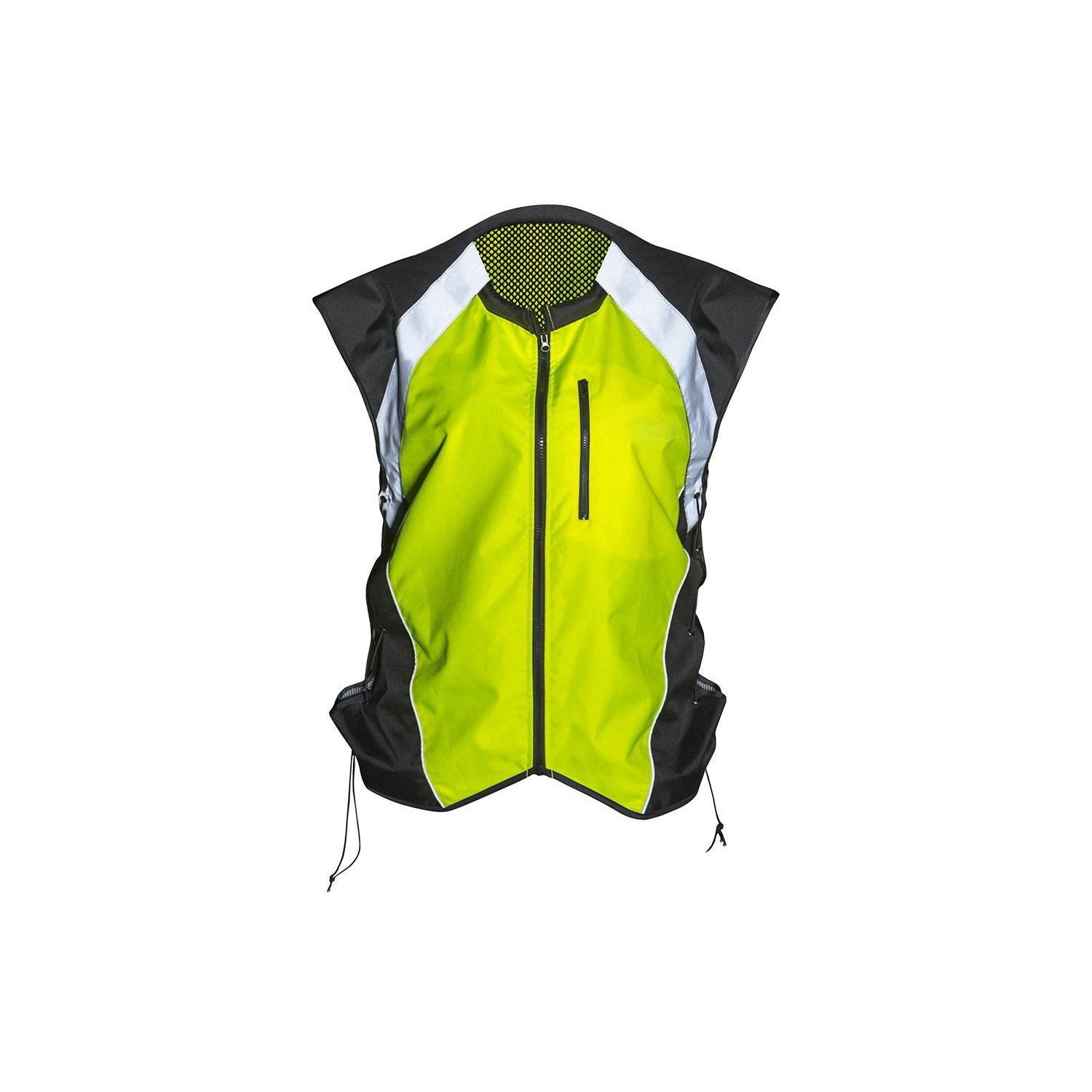 Badass Moto Hi Vis Vest Reflective Motorcycle Vests For Men - Zipper Front & Pocket For Bikers, ATV, Hunting, Cycling, Military, Motorcycle Safety Gear, Yellow Size 3XL Can Be Worn Over 2XL + Jackets
