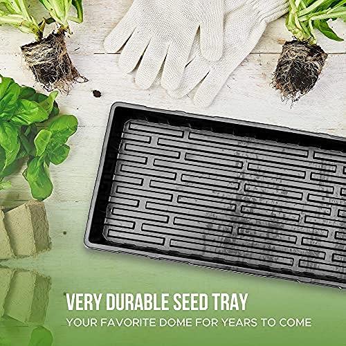 Seed Starter Trays and Humidity Domes - 3 Pack 1020 Trays Cloning Germination and Propagation - Plastic Plant Trays Propagation Domes - Microgreens Growing Trays Seedling Starter Trays No Holes