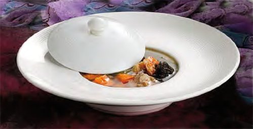 CAC China HMY-122 10-Inch Harmony Porcelain Wide Rim Pasta Bowl, 7-Ounce, White, Box of 12