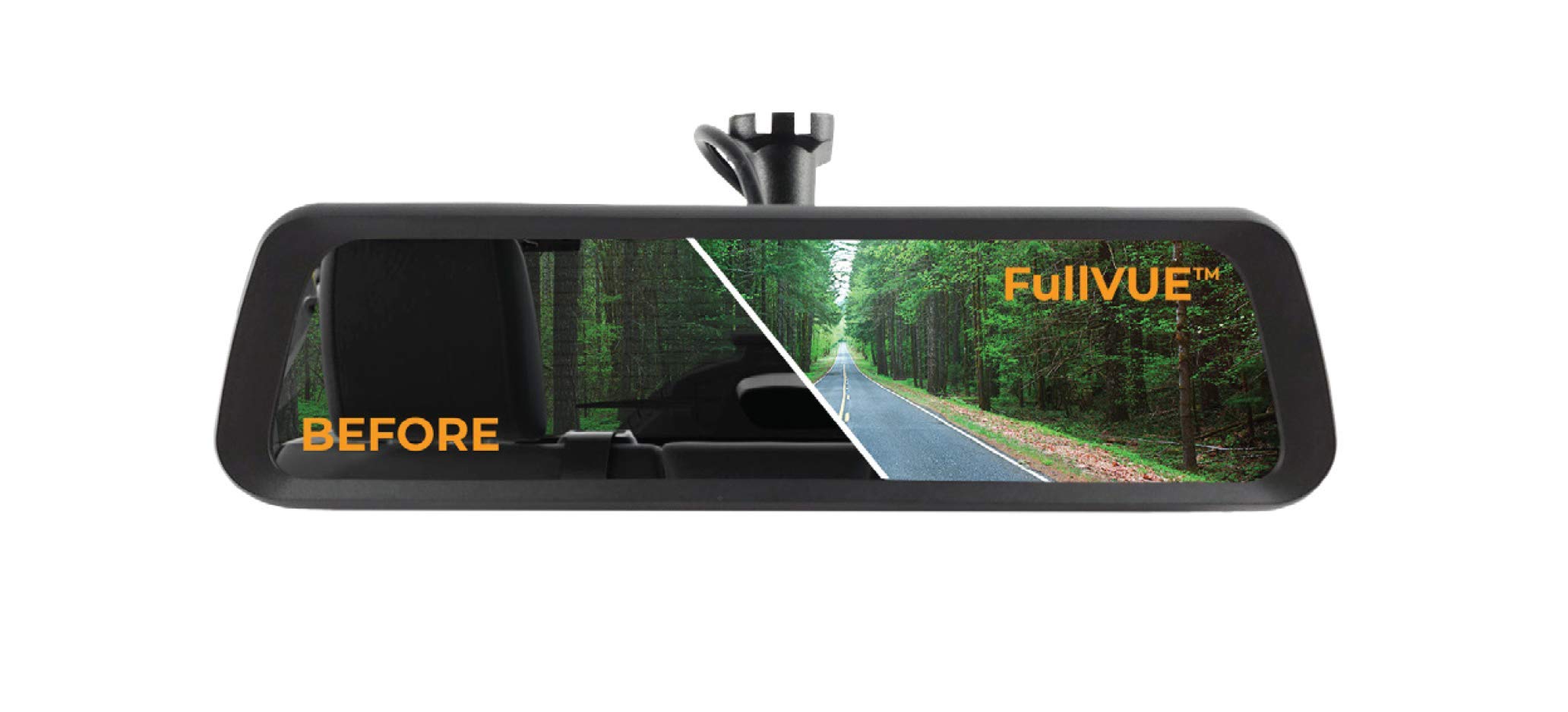Brandmotion FVMR-8866V2 FullVUE Rear Camera Mirror System with Full HD Video Screen & 2-Channel DVR for Jeep Wrangler JK 2007-2018, Black