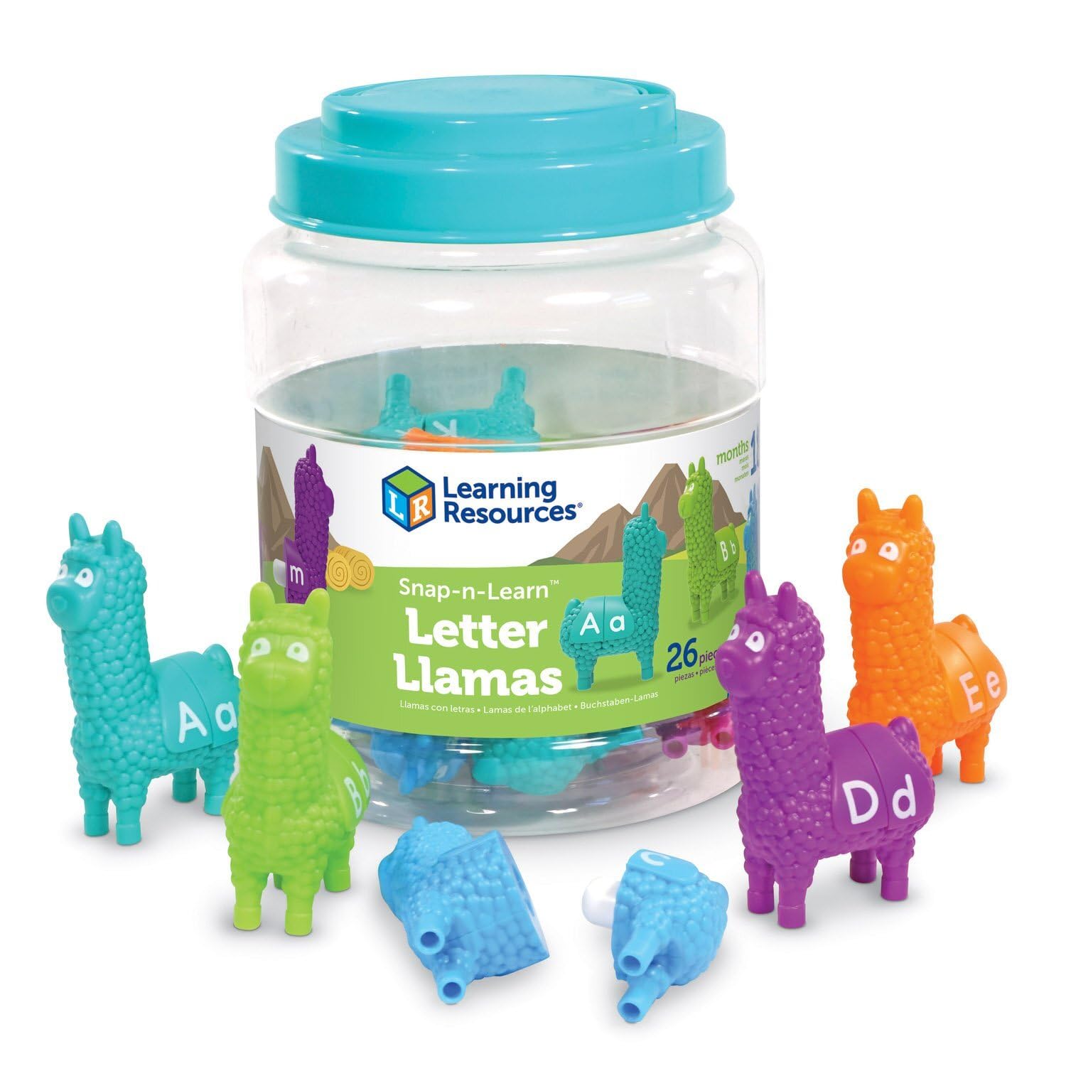 Learning Resources Snap-n-Learn Llamas - 26 Pieces, Ages 18 months Toddler Learning Toys, Alphabet Learning Toys for Toddlers, Preschool Learning Toys, ABC for Kids