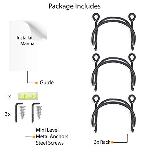 Wallniture Wrought Iron Wine Rack β Wall Mount Bottle Storage Organizer β Rustic Home Decor Set of 3