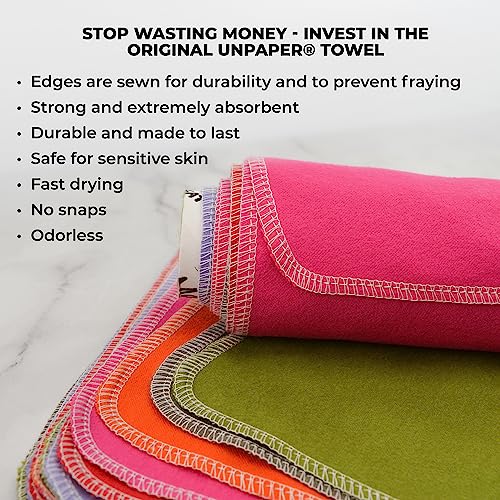 Marley's Monsters UNpaper Towels - 12 Count roll, Reusable Paper Towels Cotton, Tree Free (Bees and Plants)