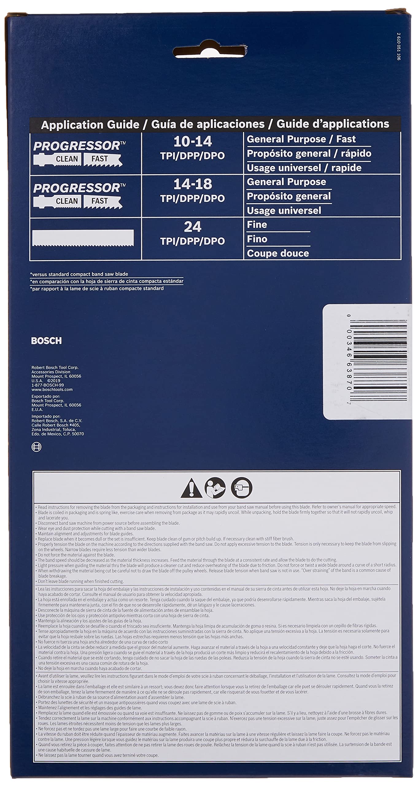 BOSCH CBS1418 3 Pc. 28-7/8 In. 14-18 TPI General-Purpose Portable Band Saw Blades