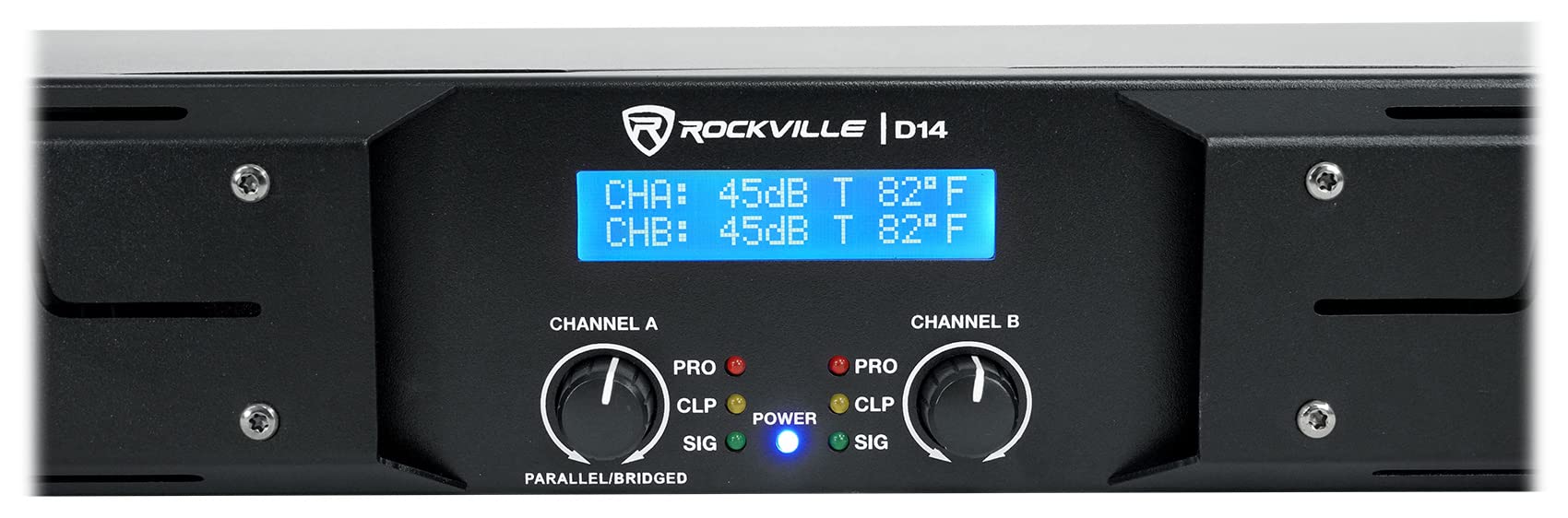 Rockville D14 7000W Peak / 2000W RMS 2-Channel Class D Pro/DJ Amplifier, Perfect for Live Sound, Pro Audio, DJs