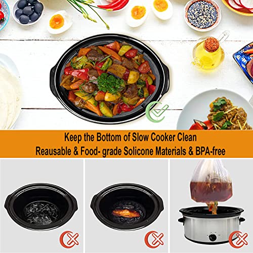 Salalina Slow Cooker Liners fit Crockpot 7-8 Quart Oval Slow Cooker β Reusable & Leakproof Dishwasher β Safe Cooking Liner β silicone crockpot liner for 7 Quart Crock Pot