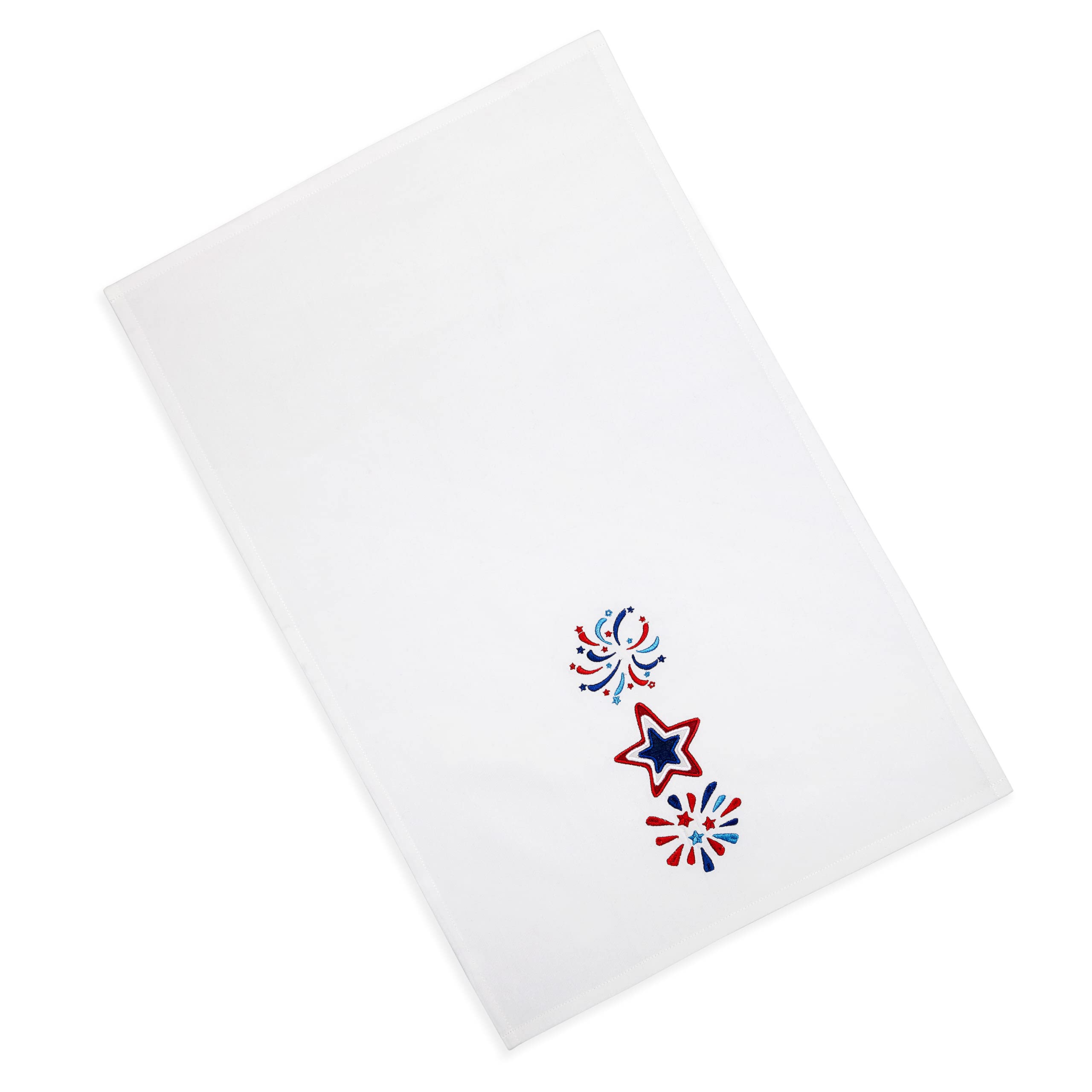 Cackleberry Home Patriotic Americana Kitchen Towel Set - One Each Embroidered, Woven, and Printed
