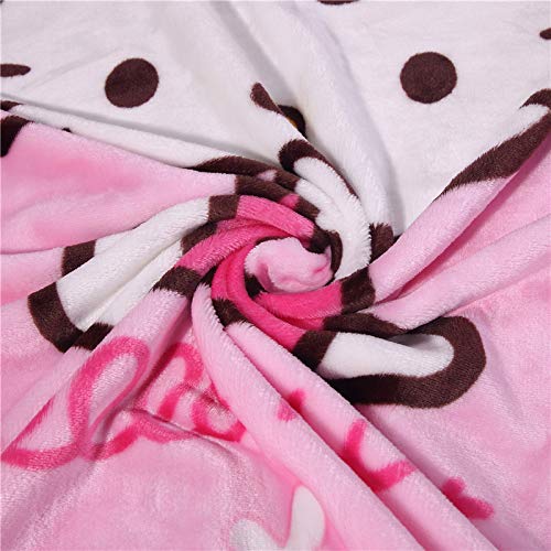 Cute Cartoon Kitty Bedding Super Soft Silk Touch FleeceThrow Blanket for Kids,40 x 55 inches (Cartoon 1)
