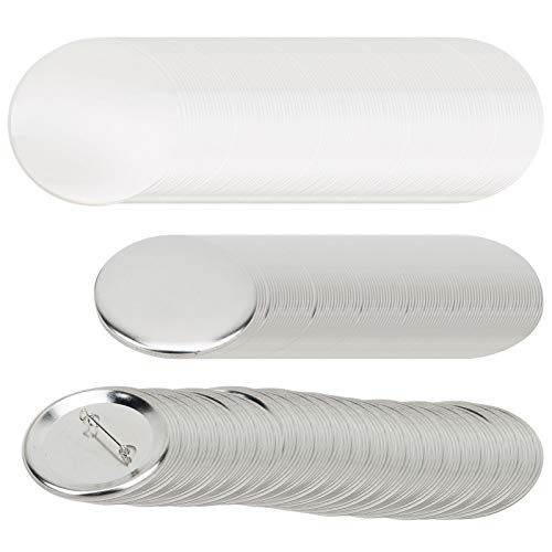 Badge Making Parts, 100 Sets 56mm/2.2inch Blank Badge Pin Button Parts Round Badge Set Metal Button Pin Badge Kit Crafts Supply for Button Maker Machine