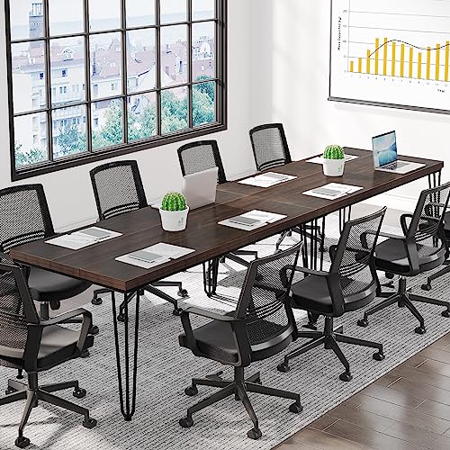 Tribesigns 62.9 Inch Rustic Computer Desk, Large Office Executive Desk with Metal Legs, Simple Writing Study Desk Workstation Conference Table Business FurnitureĀ for Home Office