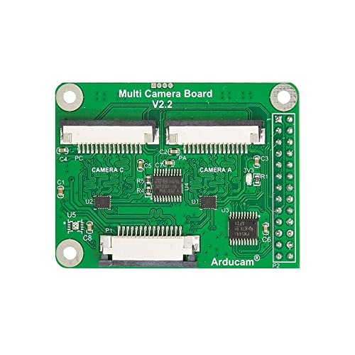 CBHIOARPD Arducam Multi Camera Adapter Module V2.2 for Raspberry Pi 4/3B+/3B 5MP and 8MP Cameras, Compatible with Arducam MIPI Cameras