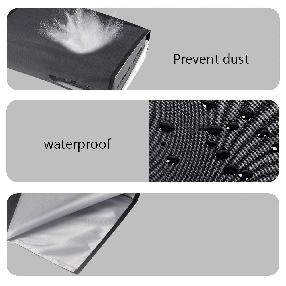 PS5 Nylon Comfortable Lining Dust Case, Anti-Scratch Waterproof Cover for Playstation 5 Digital Edition/Ultra HD Console (Ultra HD&Digital Edition, Black 4)