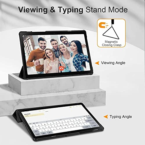 SAMSUNG 2022 Galaxy Tab A8 10.5 Inch 32GB Wi-Fi + Cellular 4G GSM Unlocked Long-Lasting Battery, Touchscreen International Tablet Bundle โ MDTec Hard Back Tri-Fold Cover Case and 64GB SD Card (Gray)