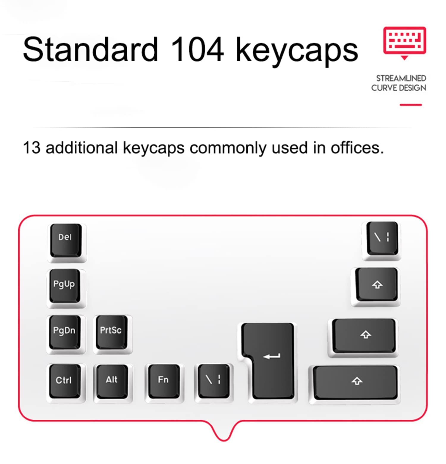 Buzhi PBT Pudding Keycaps for DIY Cherry MX RGB Gaming Mechanical Keyboard Doubleshot OEM Profile 104 Key Set (White)