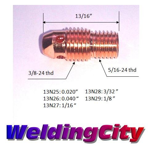 WeldingCity 14-pcs TIG Welding Torch Accessory Kit 1/16"-3/32"-1/8" (AK4B) Collet-Collet Body-Ceramic Cup-Tungsten Electrode (Blue)-Back Cap for Torch 9, 20 & 25 Weldcraft Miller Lincoln Hobart ESAB