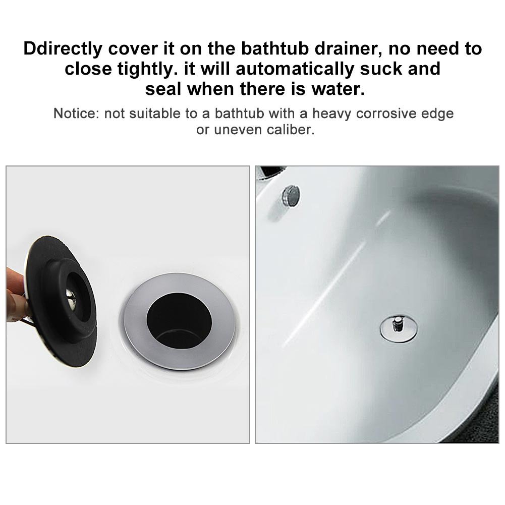 Fdit Tub Stopper, Drain Stopper Bathroom Sink Bathtub Accessories Hair Catcher Trap Strainer, Drain Cover Stopper for Kitchen Sink Bathroom Bathtub, Solid Metal Waste Plug with Chain