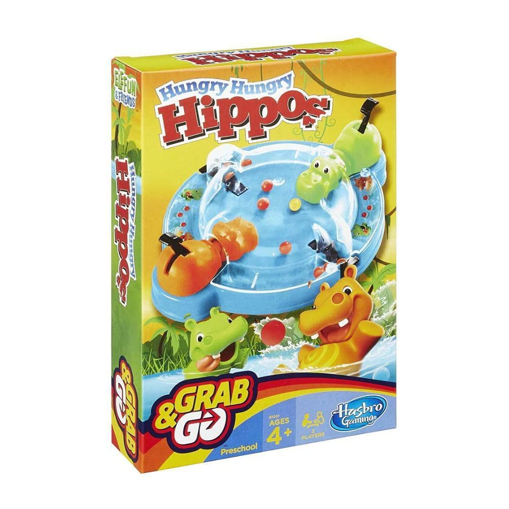 Hasbro Family Grab and Go Variety Pack Bundle: Clue, Monopoly, Connect 4 and Hungry Hungry Hippos Travel Sized Board Games (4 Items)
