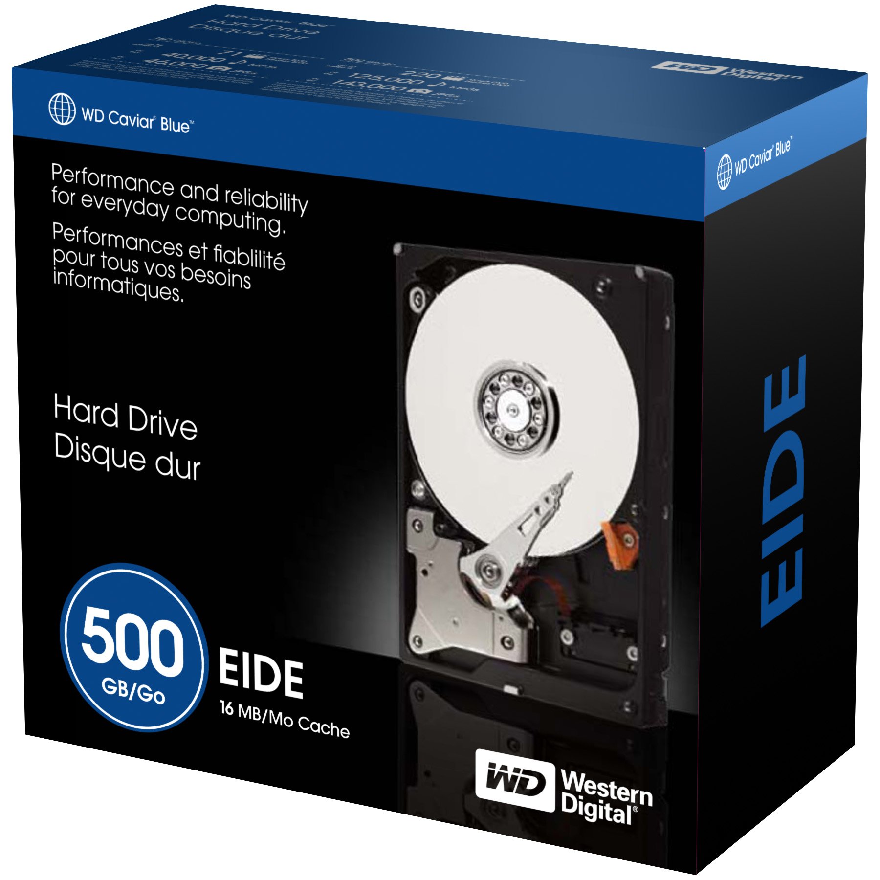 Western Digital 500GB EIDE Internal Hard Drive, 7200 RPM, 8 MB cache, Retail Box (WD5000JBRTL)
