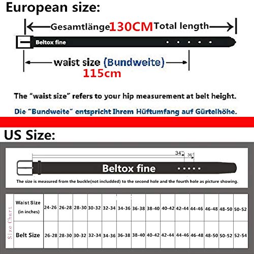 beltox fine Men’s Casual Leather Jeans Belts 1 1/2” Wide 4MM Thick Alloy Prong Buckle Work Dress Belt for Men(Black Belt with Black Buckle,36-38)