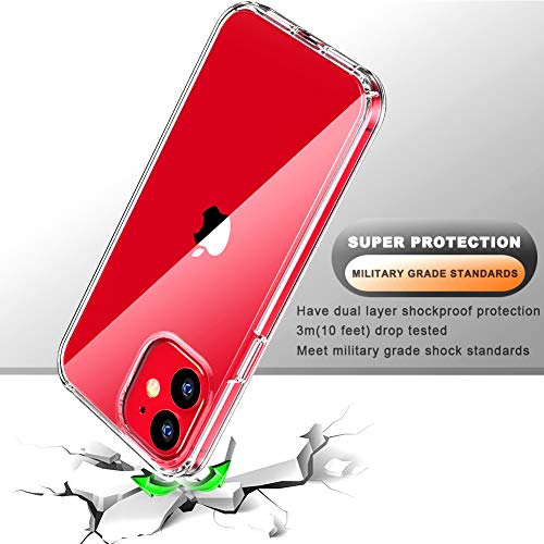 COOLQO Compatible for iPhone 12 Mini Case 5.4 Inch, with [2 x Tempered Glass Screen Protector] Clear 360 Full Body Protective Coverage Silicone 14 ft Drop Military Grade Shockproof Phone Cover