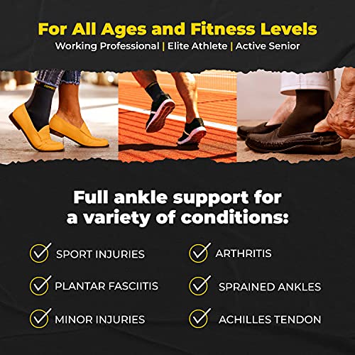 CopperJoint Arch Support for Plantar Fasciitis Relief - Ankle Compression Sleeve for Foot Pain Relief and Achilles Tendon Support - Breathable Copper Infused Nylon (Medium)