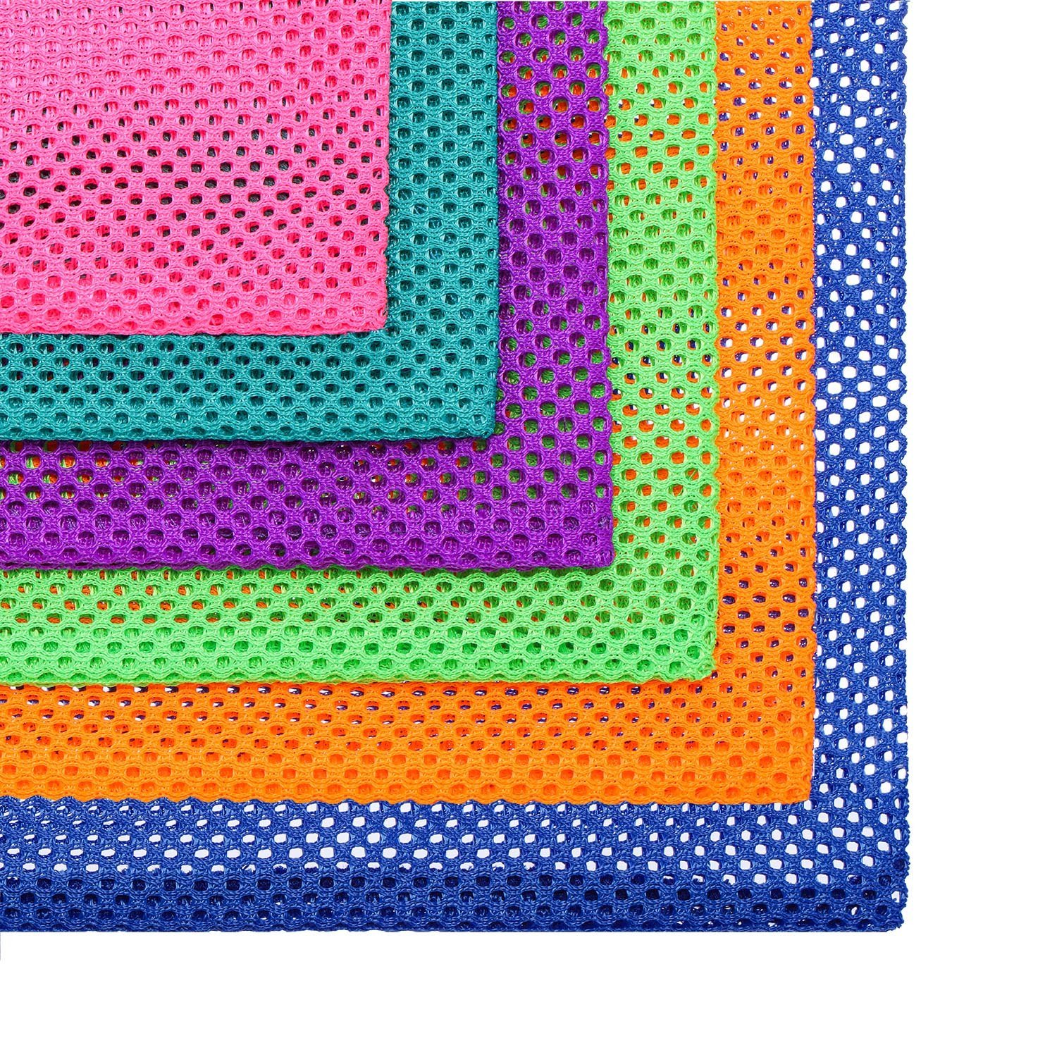 Frienda 6 Pieces Mesh Stuff Sack, 12 x 18 Inch Durable Nylon Mesh Drawstring Laundry Bag for Rinsing Beach Toys, Seashell Collecting, Mesh Bags and Travel (Multicolor)