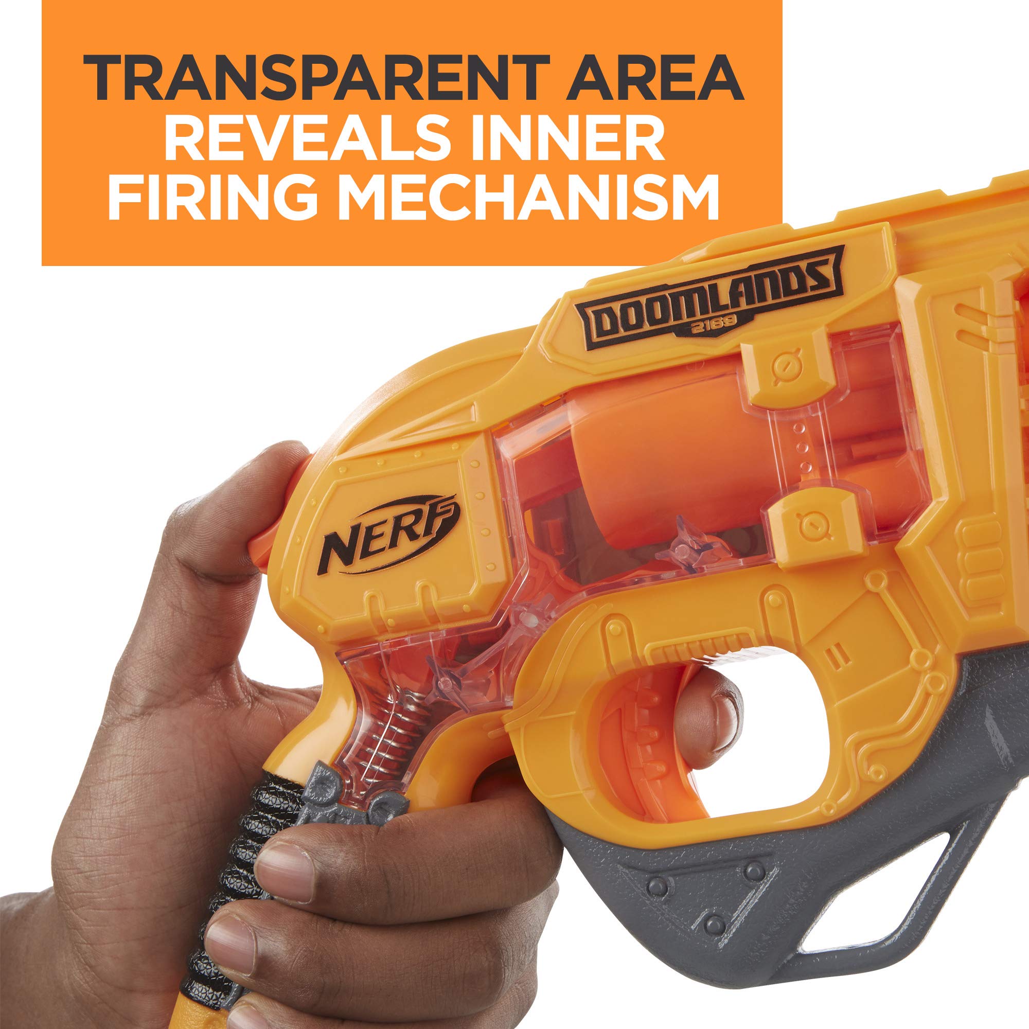 NERF Persuader Doomlands Toy Blaster With Hammer Action And 4 Official Nerf Doomlands Darts For Kids, Teens, And Adults