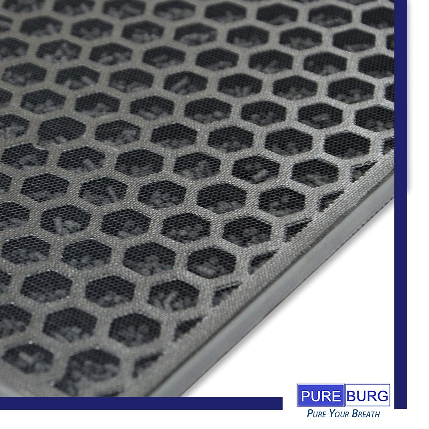 PUREBURG Replacement Filter Set Compatible with RabbitAir BioGS 2.0 Ultra Quiet Model SPA-550A & SPA-625A Air Purifiers,2-Pack H13 True HEPA + Activated Carbon Filter