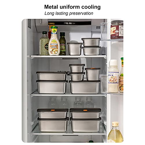 CORAHE 304 Stainless Steel Large Food Storage Container with Lids Airtight Metal Food Containers Stackable Meal Prep Leftover Containers for Freezer Fridge Oven Dishwasher Safe (Size : 2300ML)