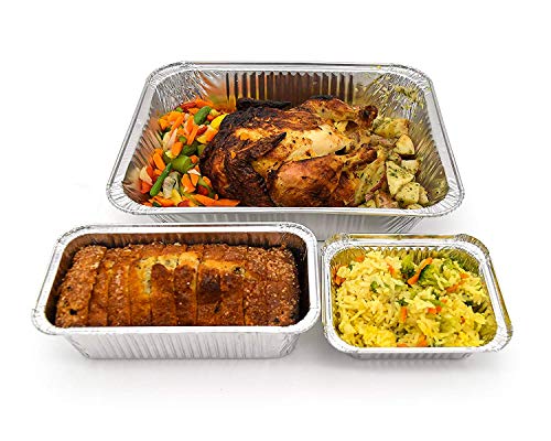 Fig & Leaf (60 Pack) Premium 2-LB Bread Loaf Baking Pans - 8.5" x 4.5" x 2.5" l Heavy Duty l Disposable Aluminum Foil Tins for Cakes Meatloaf Lasagna