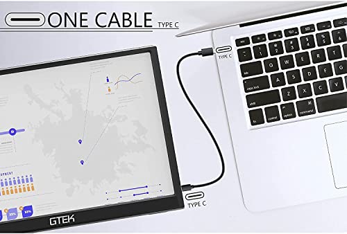 GTEK Portable Monitor 15.8 Inch IPS Full HD 1920 x 1080P Screen with Speaker, Second Dual Computer Display, Wider Than 15.6 Inch, External Travel Monitor for MacBook Laptop PC, Includes Smart Cover