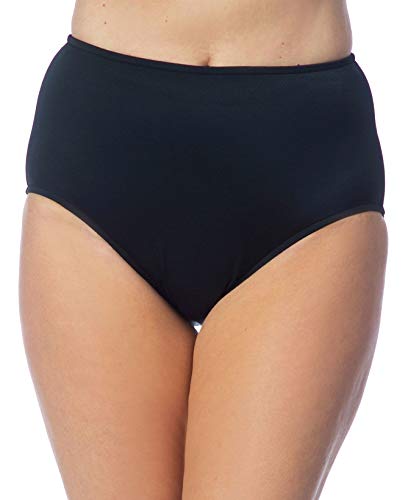 Maxine of Hollywood Women's Standard High Waist Hipster Bikini Swimsuit Bottom, Black, 8