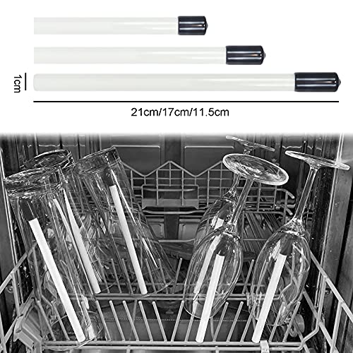 JinYu 20 Set Stemware Saver Stemware Holder Dishwasher Wine Glass Protector Dishwasher Attachment 28cm 24cm 21cm 17cm 11.5cm, Universal Dishwasher Rack Tine Repair End Cover Caps (24cm)