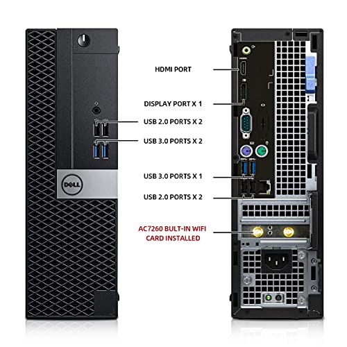 Dell OptiPlex 3040 Desktop Computers PC, Intel Core i7-6700 3.4GHz,16GB Ram New 512GB SSD, Intel AC7260 Built-in WiFi Bluetooth,HDMI, Refurbished Desktop Computer,Windows 10 Pro (Renewed)