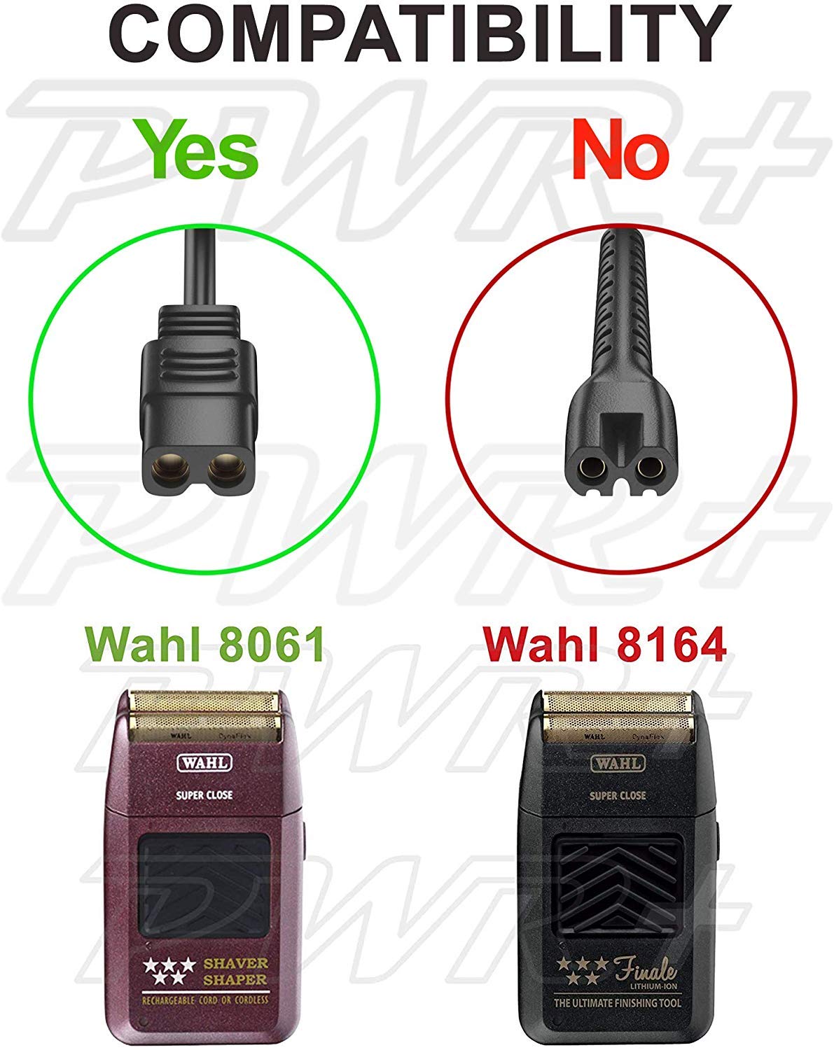 Pwr Extra Long 6.5 Ft Rapid Charger Adapter for Wahl-Professional Shaver-Shaper-8061 5 Star Series Wh-97617-100-cd: 4000 4400 7339 7367-200 7367-500 7029 7035 7060-700 ! Check Voltage 2V Only Power !
