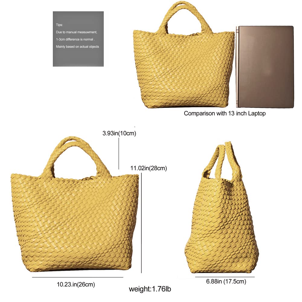 BZXHVSHA Women's Tote Bag Large Capacity Handbags And Purse For Ladies (Yellow)