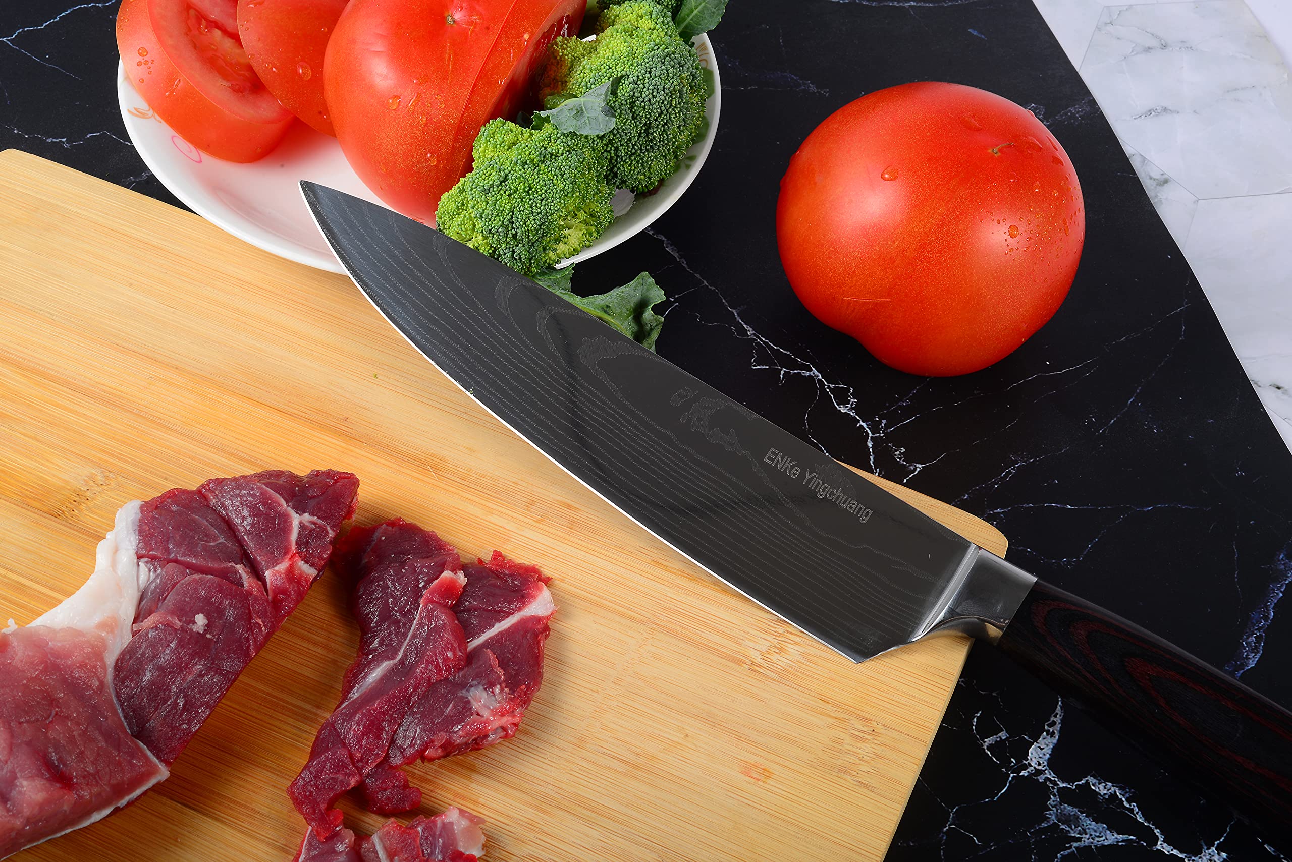 Chef'S Knife, 6-Piece Multifunctional Kitchen Knife Set 4-8 Inch German Hc High Carbon Steel Chef'S Knife, Professional Cooking Chef'S Knife Sharp And Practical Fruit Knife With Gift Box