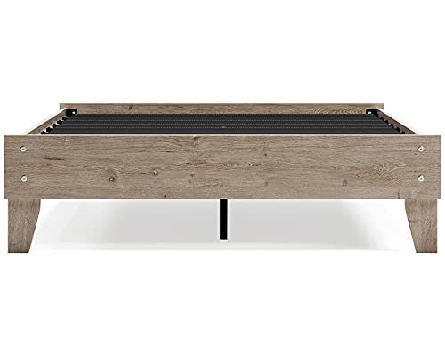 Signature Design by Ashley Oliah Contemporary Full Platform Bed, Natural Wood Grain
