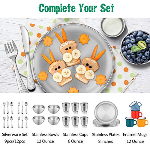 E-far Metal Cups for Kids Baby, 6 Ounce Stainless Steel Insulated Cups for Toddler Children, Training & Transition, Double Wall & Shatterproof, Mirror Polished & Dishwasher Safe - 2 Pack