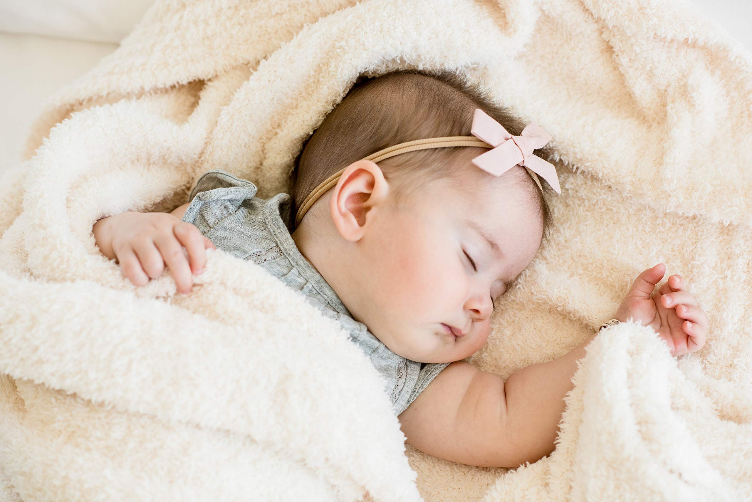 SARANONI Bamboni Luxury Bamboo Baby Blanket (Mini (15"x20"), Ivory)