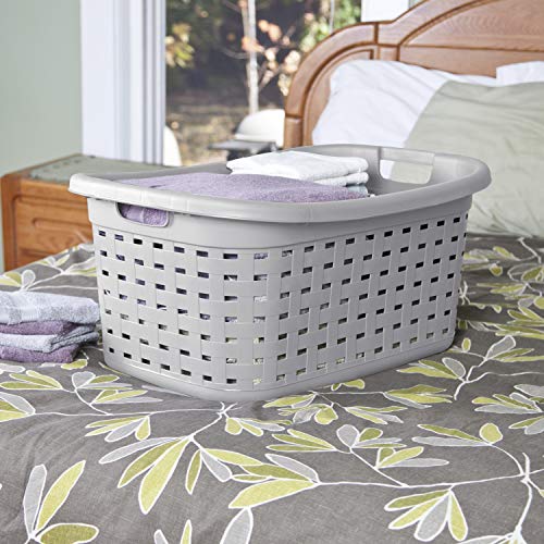 Sterilite 12756A06 Weave Laundry Basket, Cement, 6-Pack