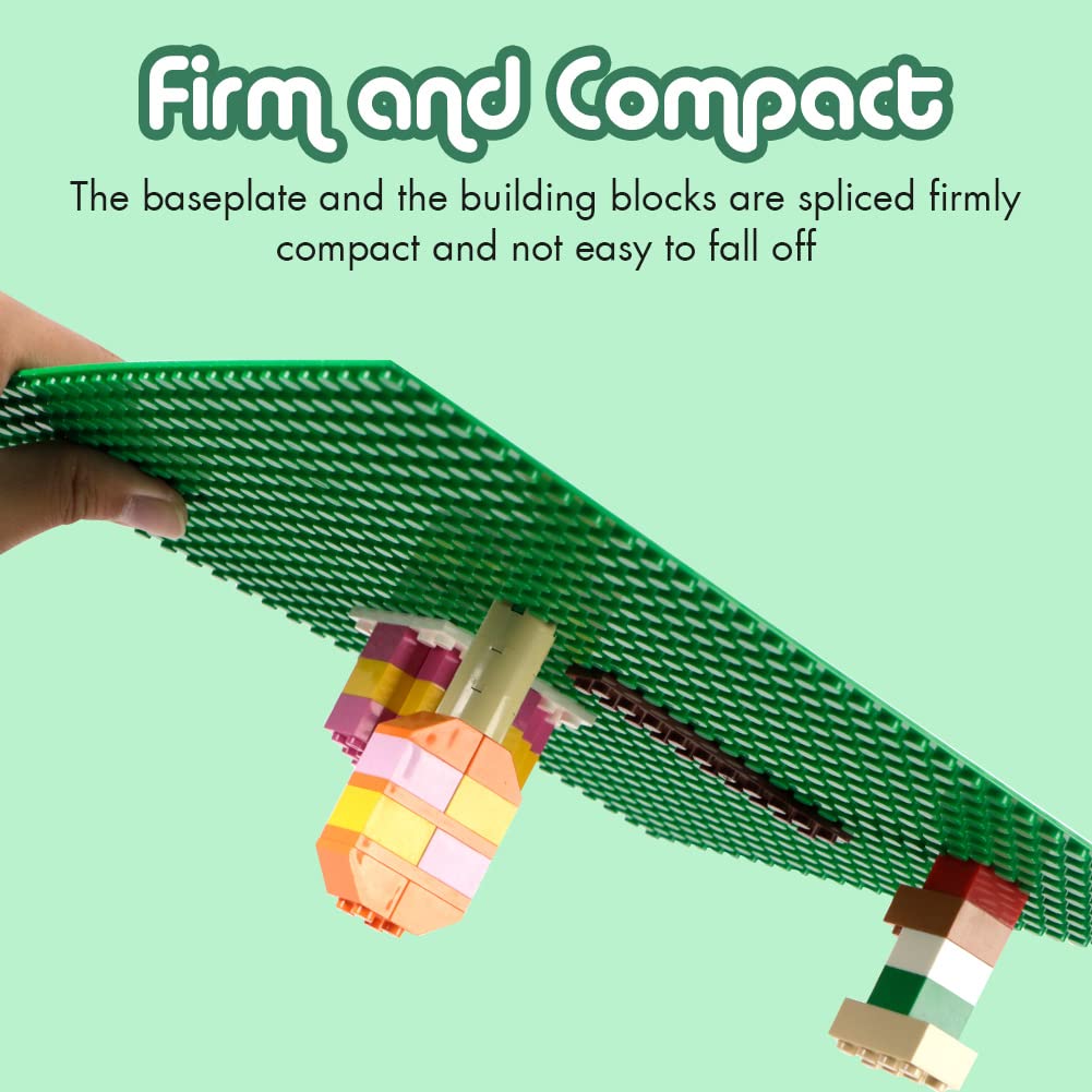 Lekebaby Classic Baseplates Building Base Plates for Building Bricks 100% Compatible with Major Brands-Baseplates 10" x 10", Pack of 12